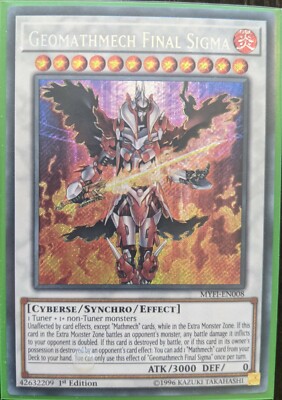 YuGiOh Geomathmech Final Sigma Secret Rare 1st Edition MYFI-EN008 NM | eBay