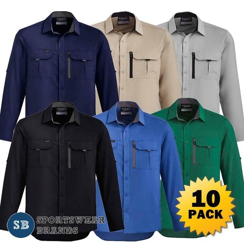 10 x Mens Outdoor Long Sleeve Shirt Top Lightweight Breathable ...