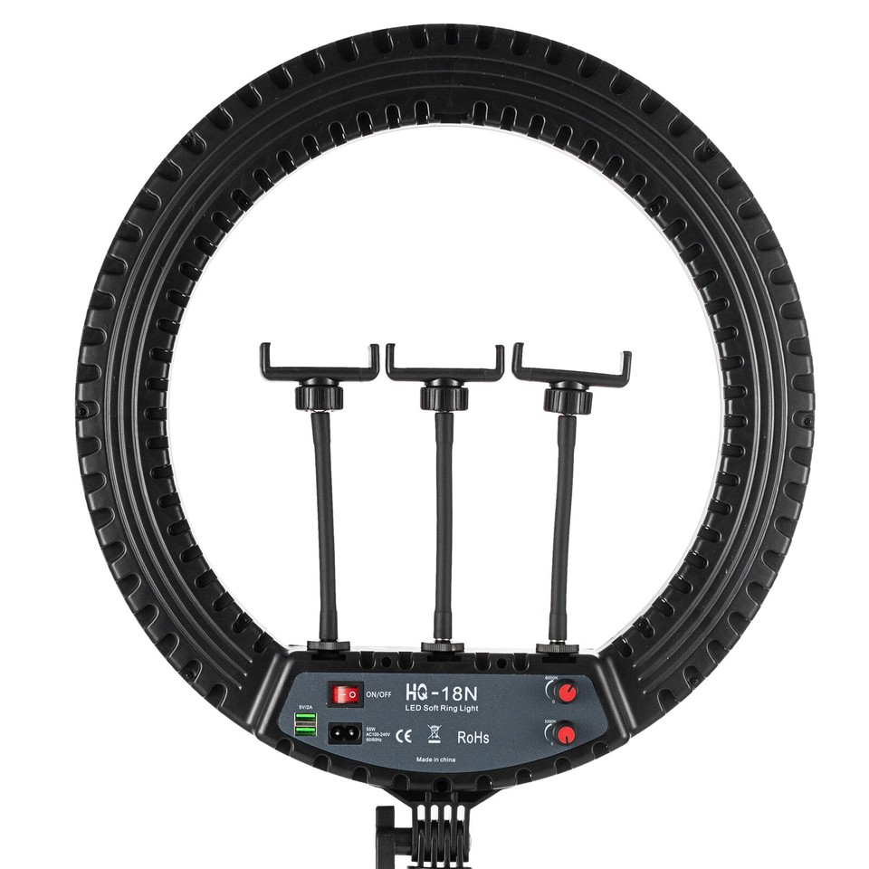 18" LED Ring Light Kit with Stand Dimmable 6500K For Makeup Phone ...