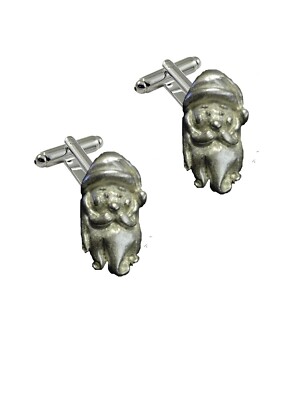 FT294 Large Heavy Santa Christmas Cufflinks Made From English Modern ...