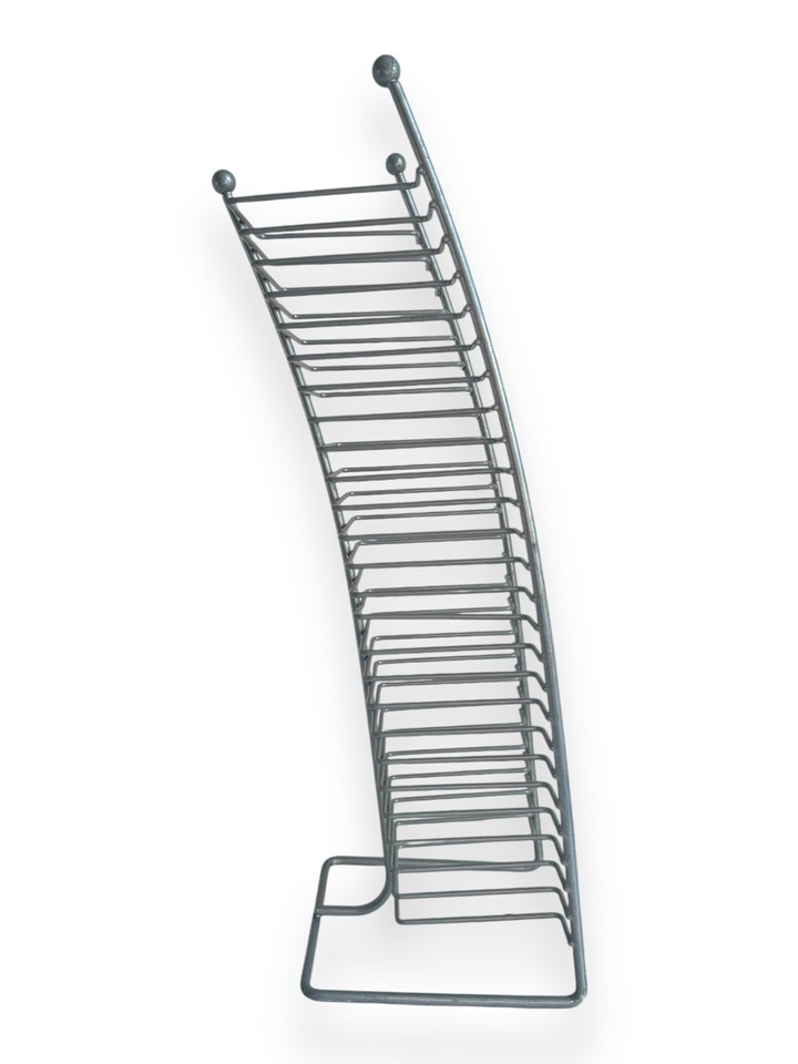 Vintage CD Rack / Shelf - Holds 25 CDs Metal Wire Freestanding Storage ...