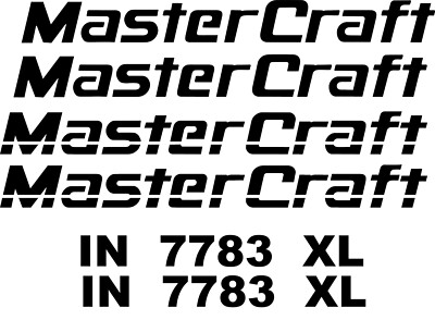 MasterCraft Boat Decals Multiple Colors 27" Long w/ Custom Registration ...