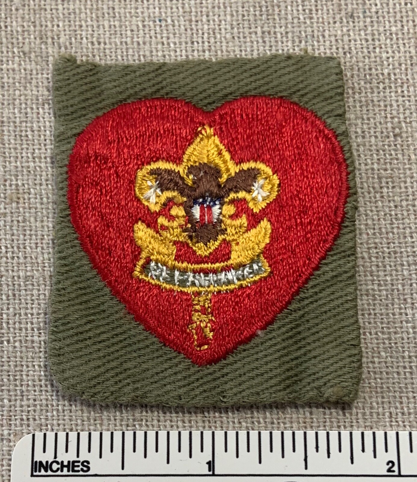 VTG 1940s LIFE SCOUT Boy Scouts Rank Badge PATCH Heart BSA Uniform Sash ...