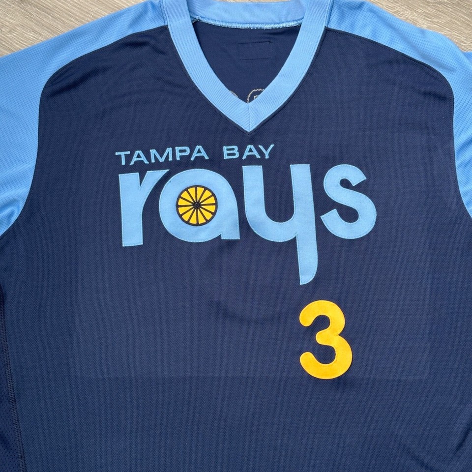 EVAN LONGORIA Tampa Bay Rays Jersey 52 Majestic Authentic TBTC 1970s ...