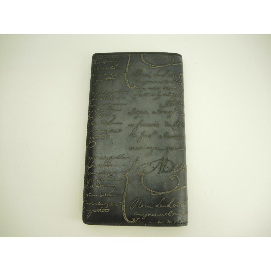 Berluti Long Wallet Santal Calligraphy Black Bifold Long Wallet Men's ...