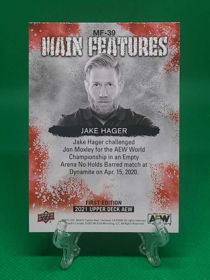 Jake Hager AEW 2021 First Edition Upper Deck MF 39 Main Features | eBay