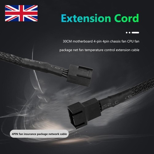 30cm 4 Pin Motherboard PC Computer Case CPU Fan Extension Adapter Cable ...