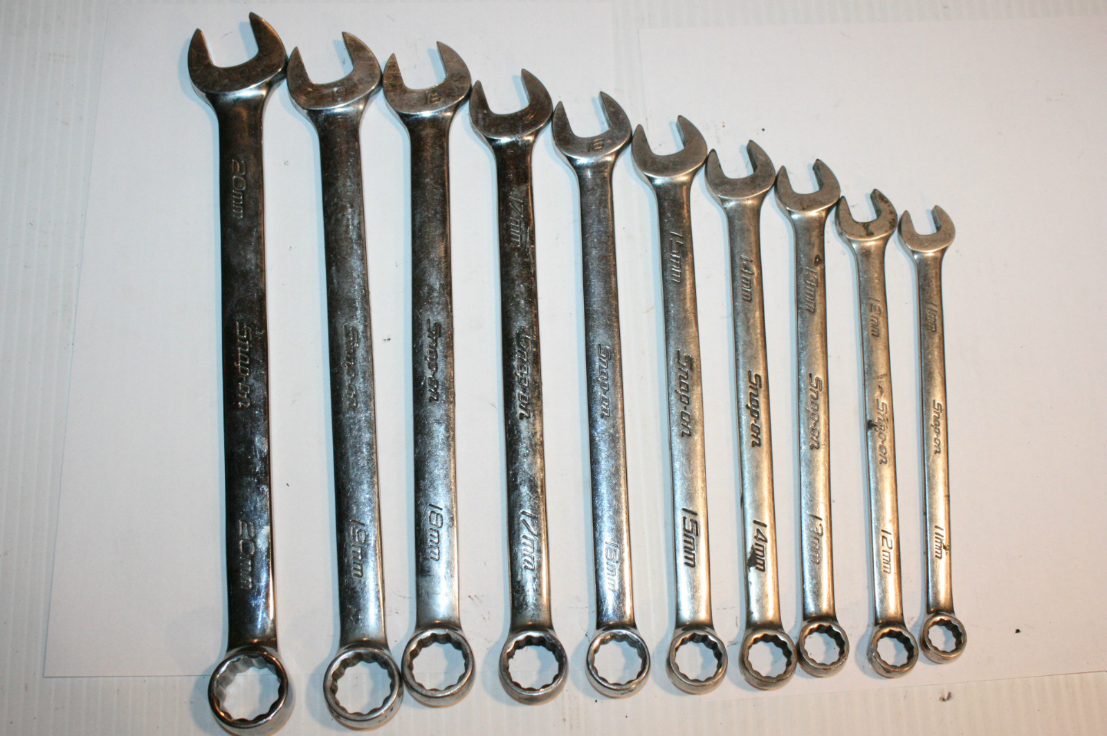 SNAP-ON TOOLS METRIC Combination 12P Standard Length WRENCH SET 10pc 20 ...