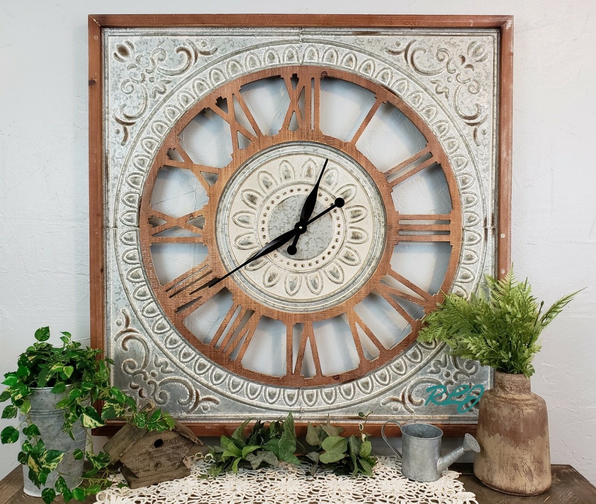Farmhouse Metal Wall Clocks Clocks Large Clocks Wall Clocks Wood