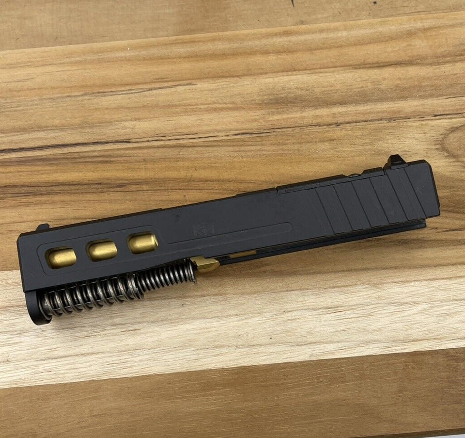 For Glock 43 43x Complete Slide Lighting Ported RMSc Cut PORTED GOLD ...