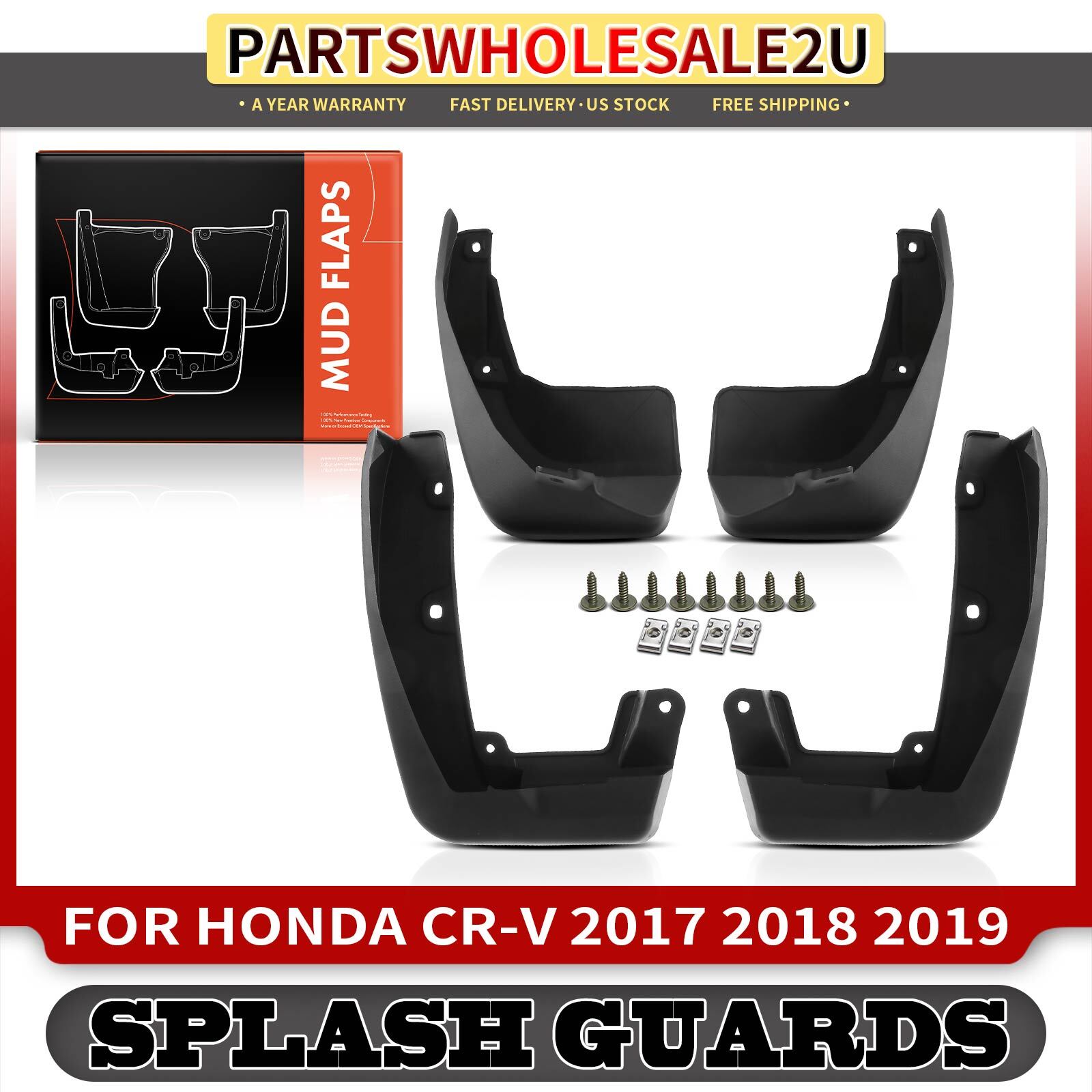 4pcs Front & Rear Mud Flaps Splash Guards for Honda CR-V CRV 2017-2022 ...