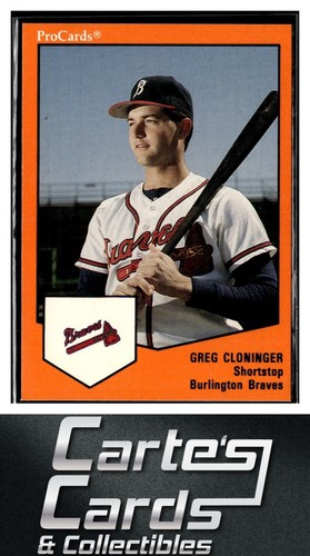 Greg Cloninger 1989 ProCards Minor League Team Sets #1601 Burlington ...