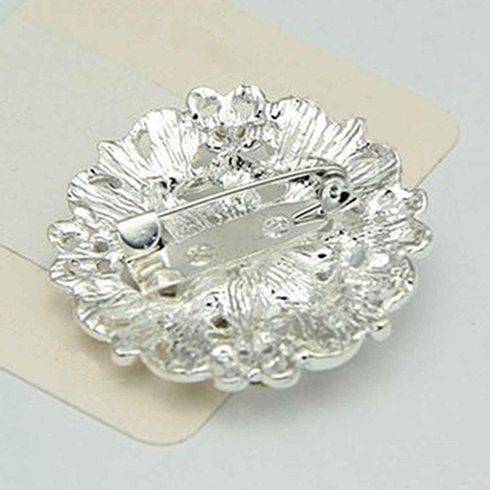 Badge Elegant Anti-rust Flower Heart Silver Plated Brooch Pin Silver ...