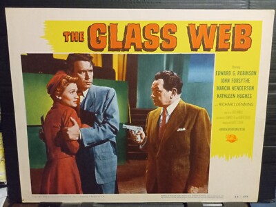 Lobby Card 1953 GLASS WEB evil E G Robinson gun on J Forsythe M ...