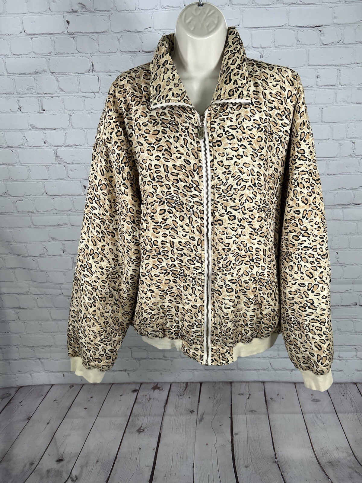 VTG FUDA International Leopard Print Full Zip 100% Si… - Gem