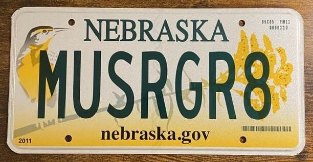 MUSRGR8 Vanity License Plate Nebraska MUSR Great MUSR GR8 | eBay