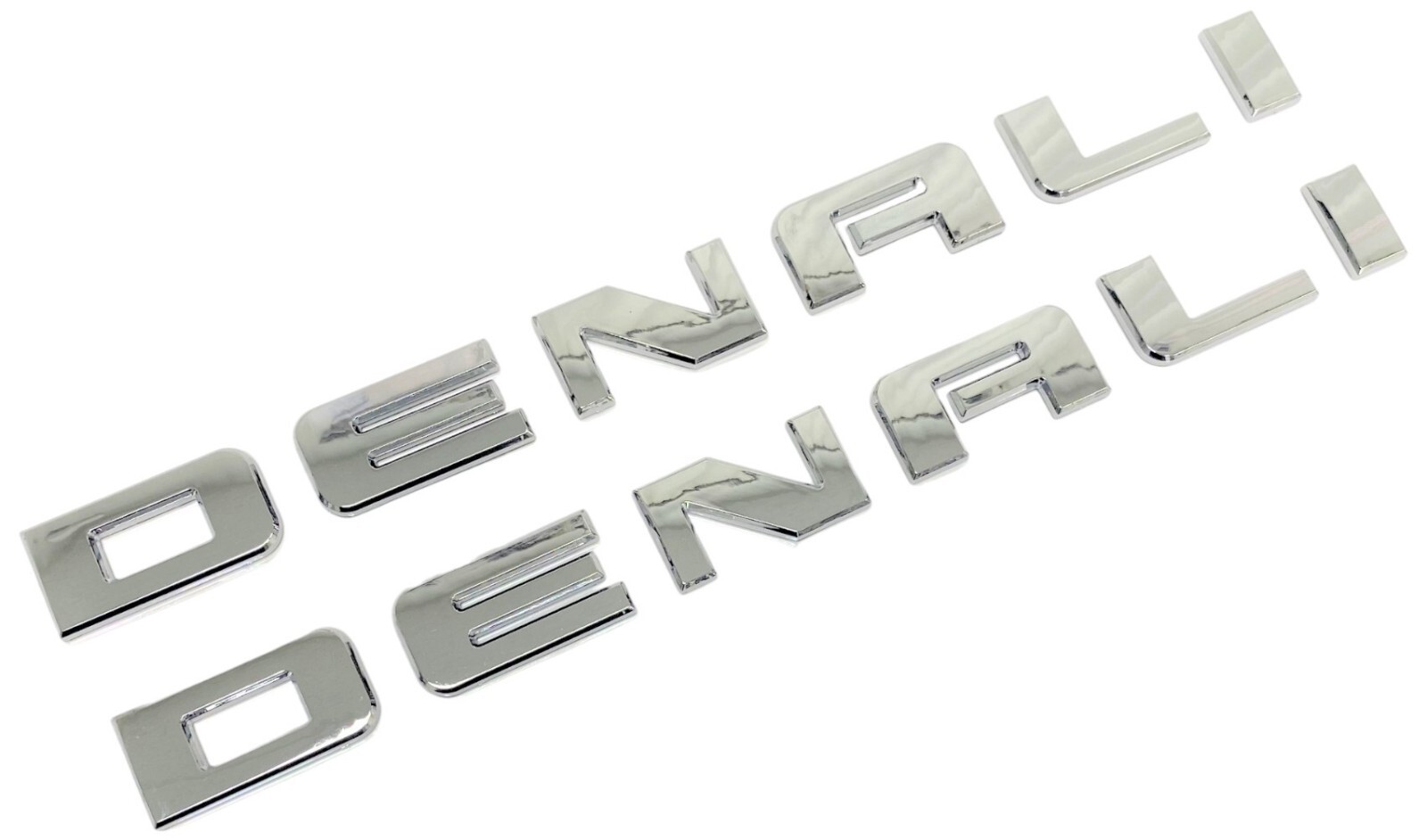 GMC Denali Chrome Door Badge Emblem Nameplate Decal Letters REPLACEMENT ...