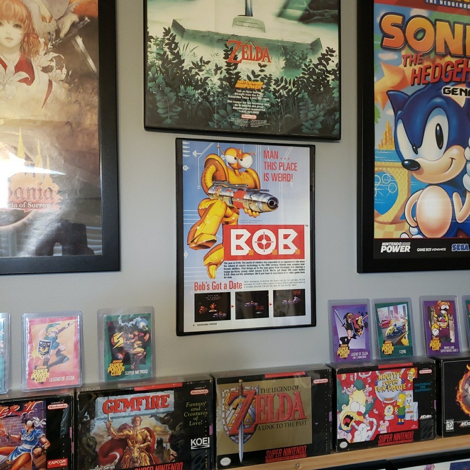 FRAMED Retro 1993 BOB B.O.B. ad/poster SNES Video Game Wall Art | eBay