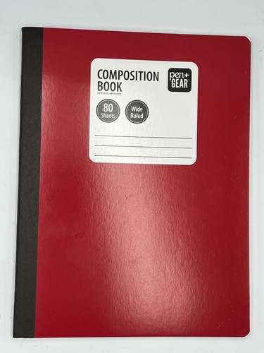 Pen + Gear Composition Book Wide Ruled 80 Pages 9.75" x 7.5" Red FREE ...