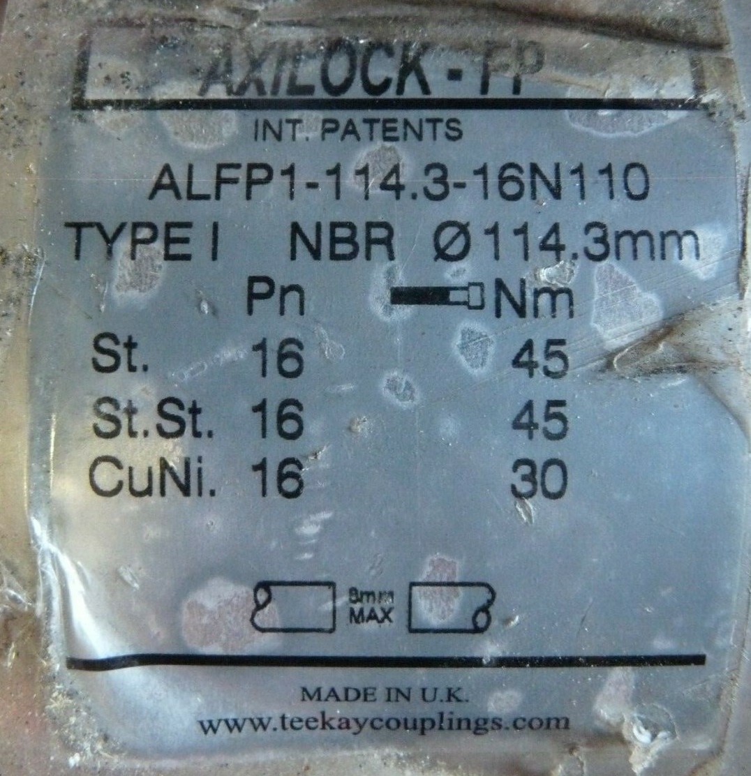 Axilock TeeKay Axilock-FP ALFP1-114.3-16N110 PN16 NBR Pipe Coupling 114 ...