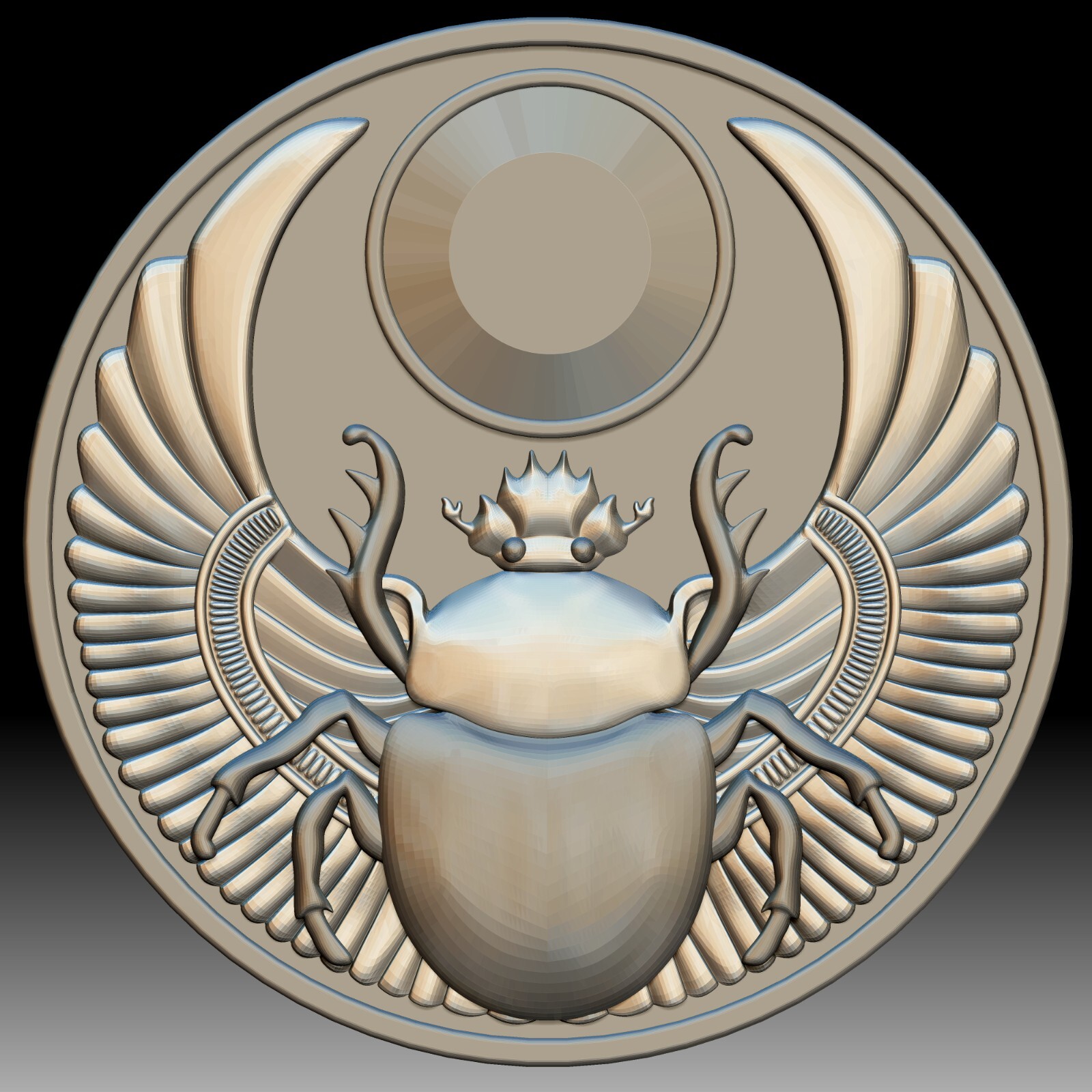 3D model Stl and Grayscale for Laser and CNC - Egyptian Scarab | eBay