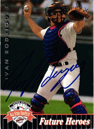 Ivan Rodriguez Signed 1992 Upper Deck FanFest #2 VTG AUTO Texas Rangers ...