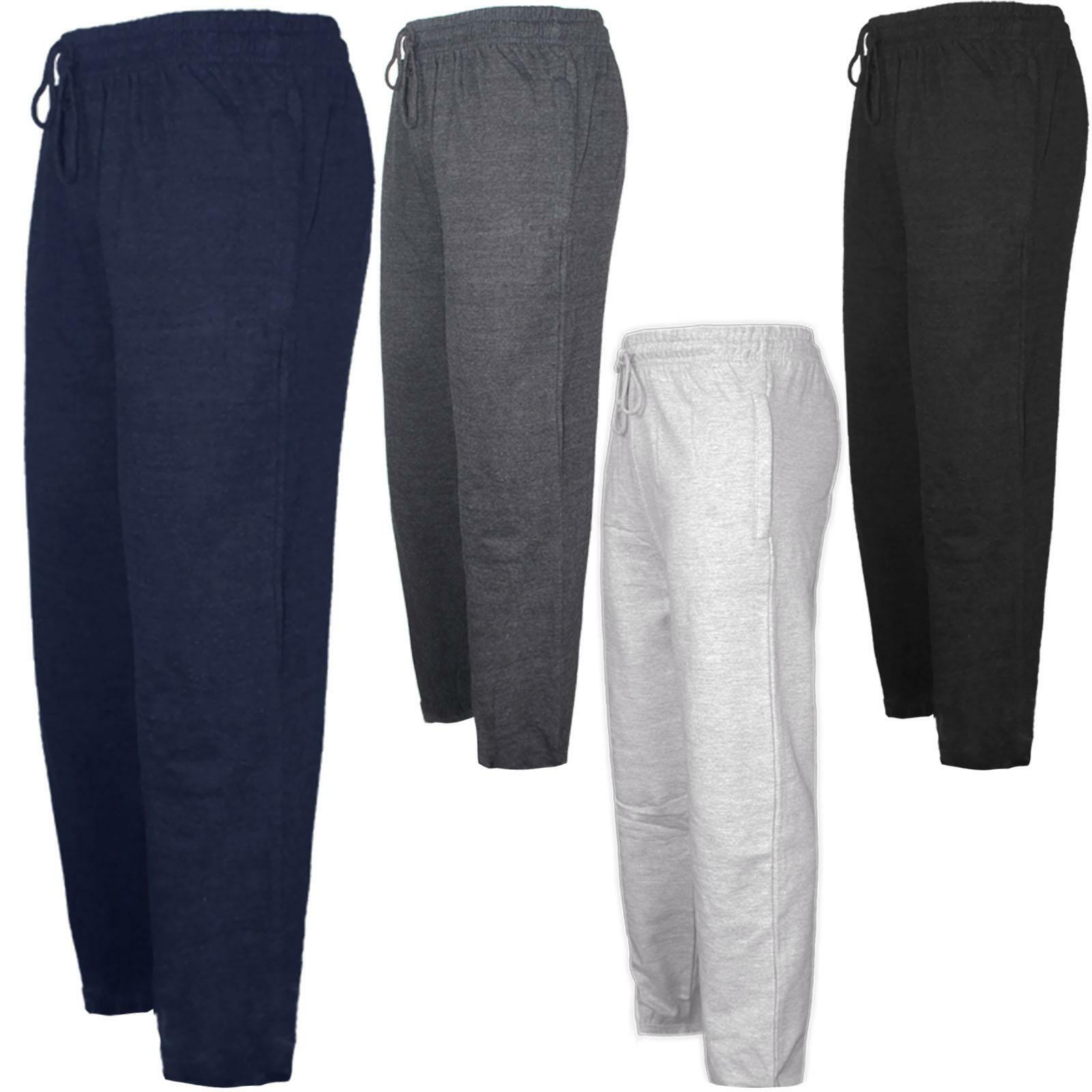 Mens Elasticated Jogging Bottoms Joggers Trousers Fleece Lined Pockets ...