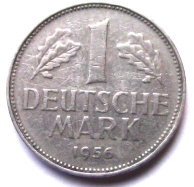 GERMANY 1956 D 1 DEUTSCHE MARK - SCARCE COIN - FEDERAL REPUBLIC GERMANY ...
