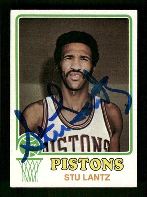 1973-74 Topps #96 Stu Lantz signed auto autograph EX, centered BXCP62 ...