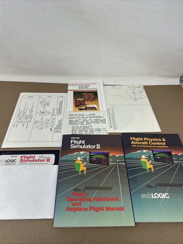 subLogic Flight Simulator II C64 Commodore 64 vintage computer complete ...