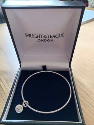 Wright & Teague 925 Silver Bangle With Charm | eBay UK