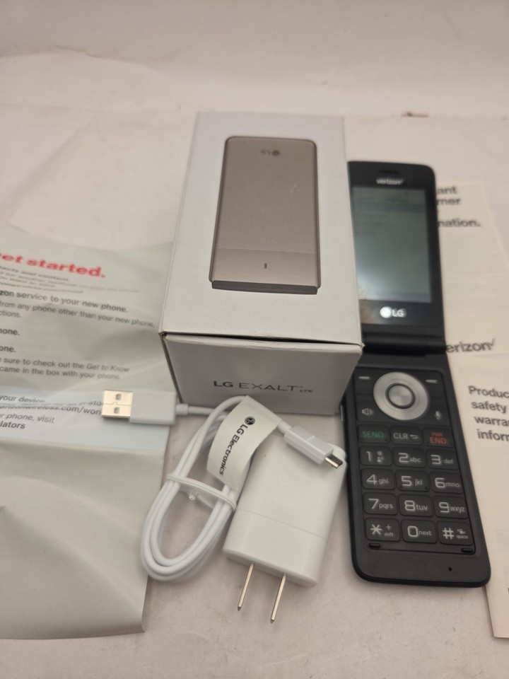 LG VN220 Exalt Verizon 4G LTE VoLTE 8GB 5MP Camera Flip Phone Silver ...