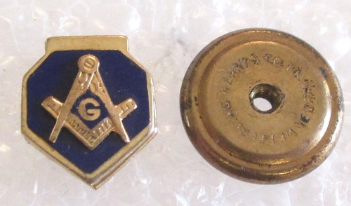 Antique 10K Gold Mason Member Hinged Lapel Pin - Hidden Masonic Symbols ...