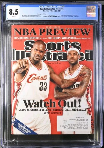 October 26, 2009 Sports Illustrated Magazine Lebron James with Shaq CGC ...