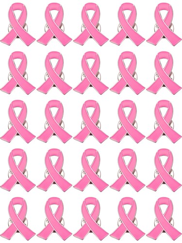 Pink Ribbon Brooch Pins Hope Ribbon Lapel Official Breast Cancer ...