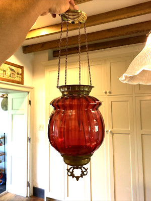Lamps - Cranberry Glass Shades