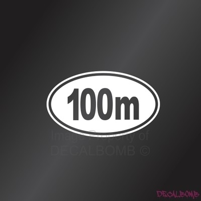100m Swim Decal Sticker Oval Window Vinyl Run Walk rzr marathon car ...