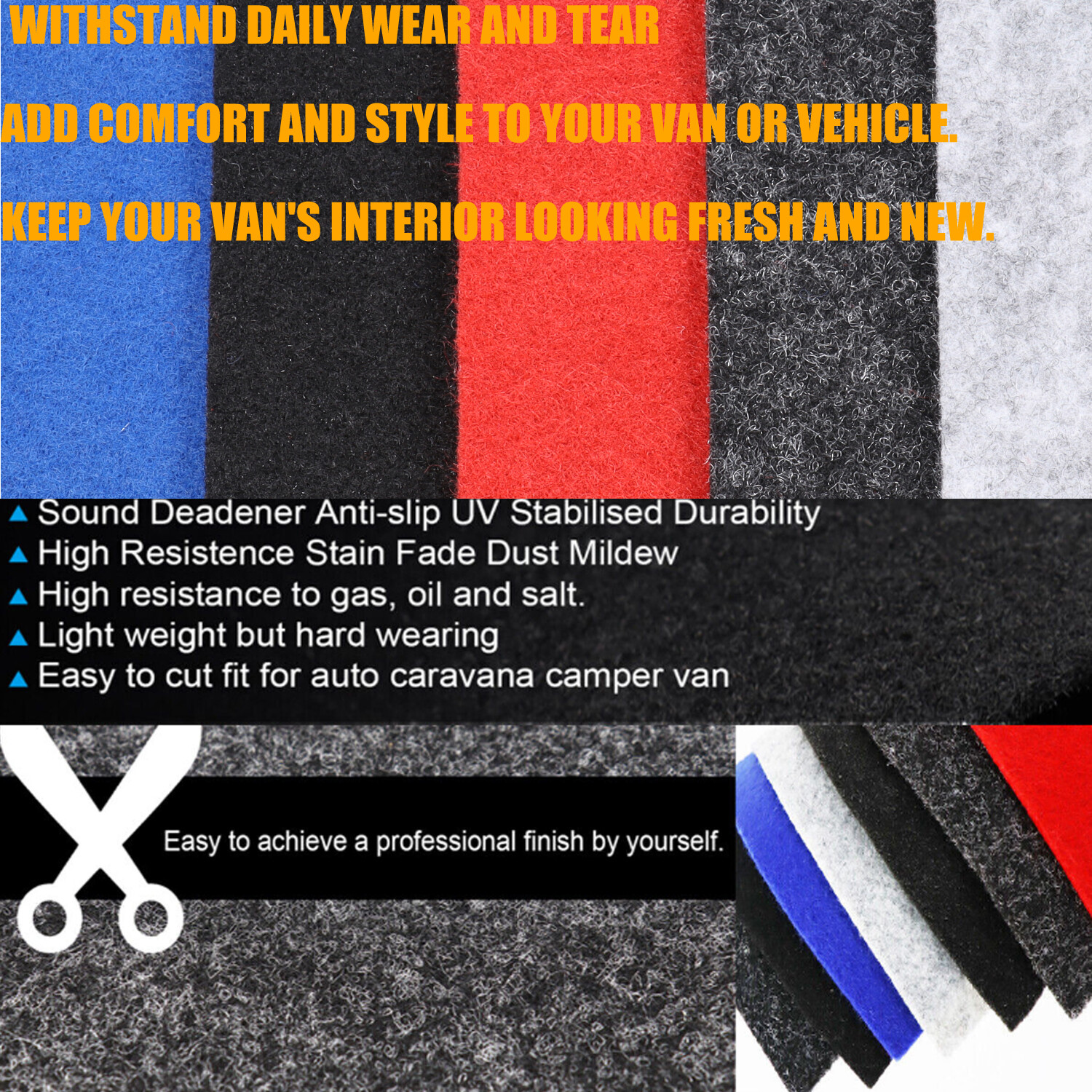 Marine Auto Carpet Underfelt Caravan Floor Roof Camper Lining Felt Re ...