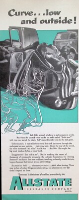 VINTAGE 1950s Print Ad ~ Allstate Insurance Co ~ Curve...low and ...