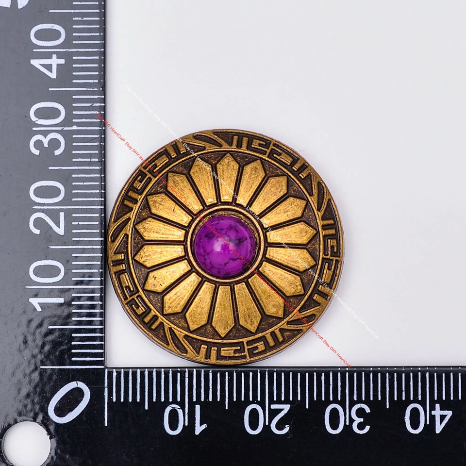 10X Brass Sun Flower Leathercraft Turquoise Concho Snap Button ...