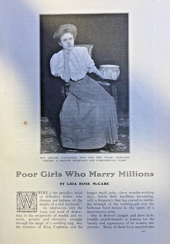 1906 Poor Girls Who Married Millionaires Violet Oakley Adah Verne ...