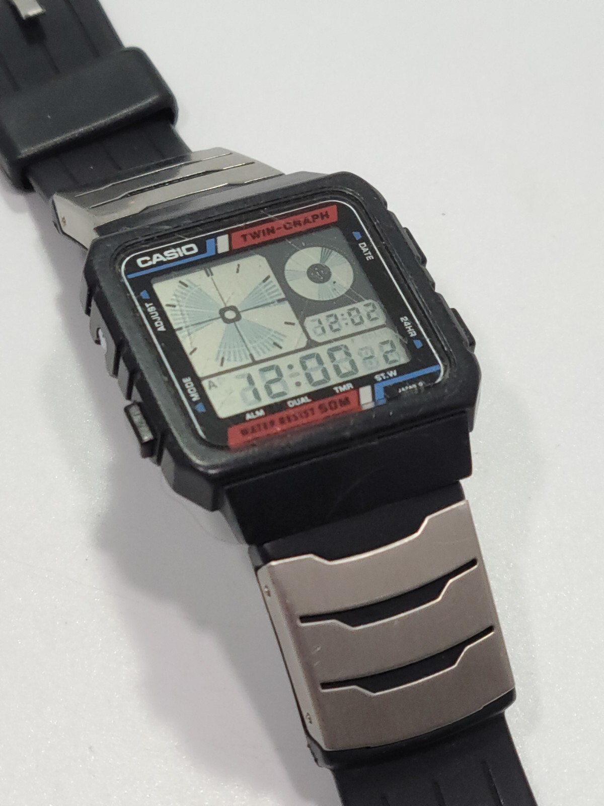 Vintage RARE Casio Twin Graph Ae-20w Mod 588 WR 50m Japan Watch for ...