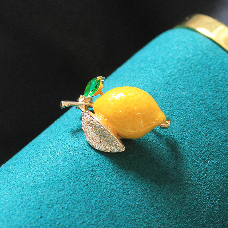 Enamel Yellow Lemon Brooches For Women Wedding Party Causal Brooch Pins ...