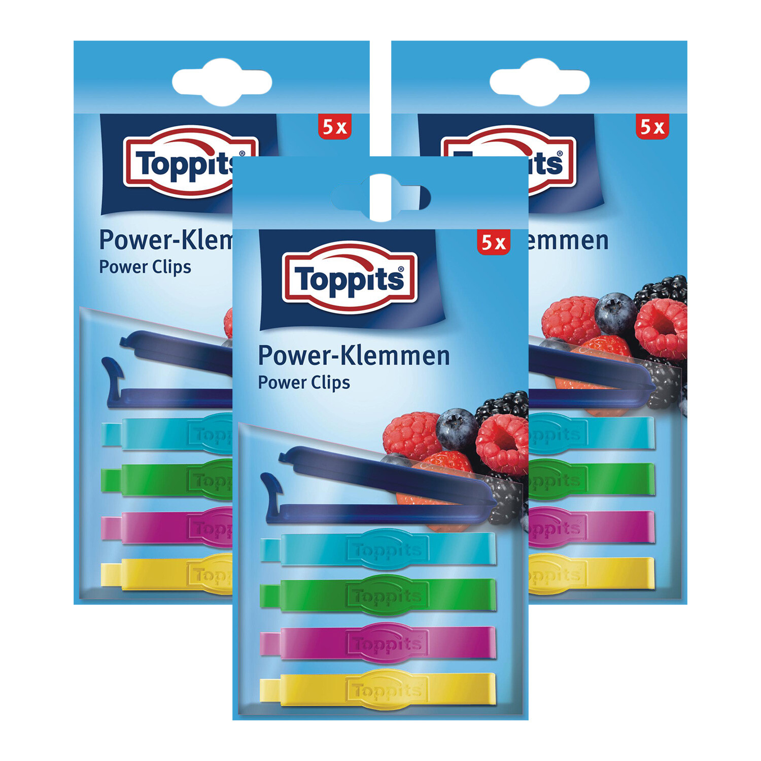 Toppits Power-Klemmen Power-Clips zum Wiederverschließen, 5 Stück (3er ...
