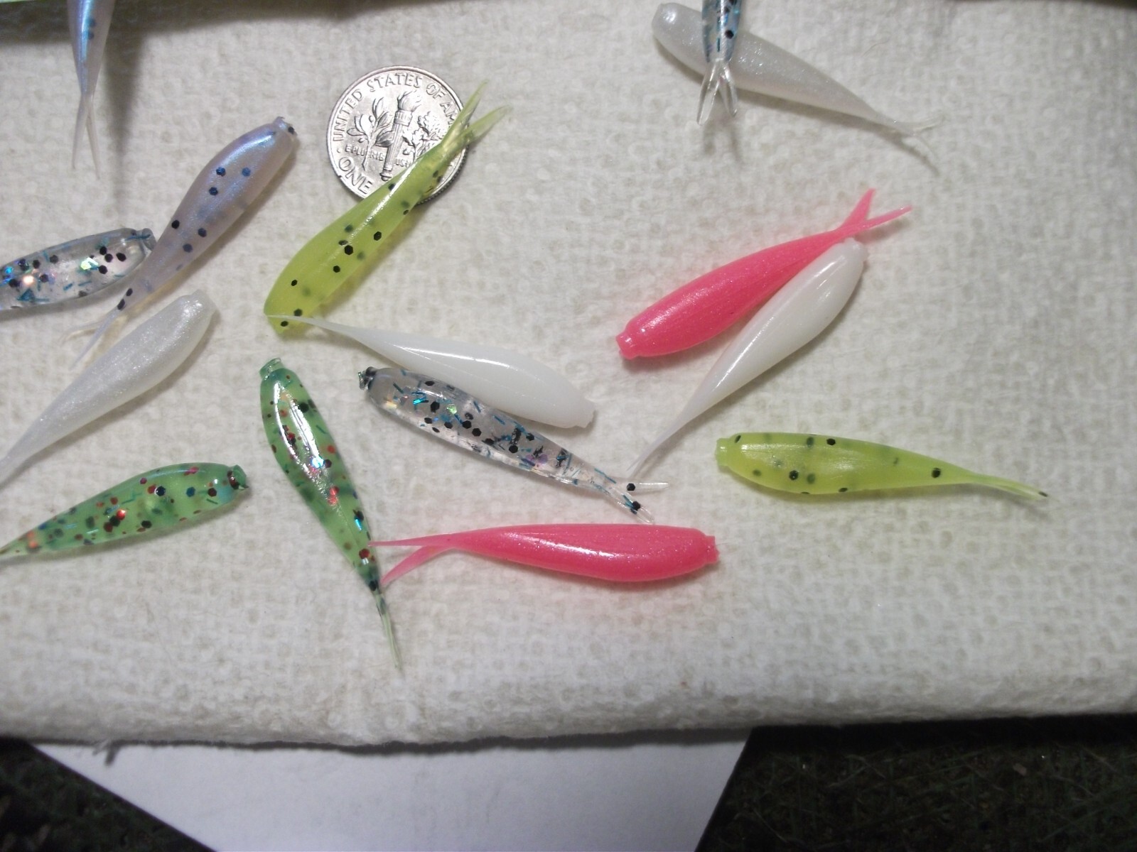 70-1 1/2" MIX-crappie panfish-fat head minnow grubs-scent-jig-split ...