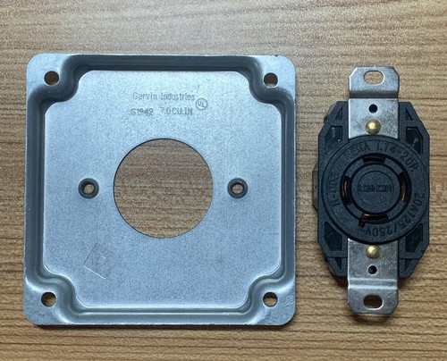 UCHEN (20 Amp) Locking Receptacle Outlet L1420R w/ Cover - 125/250V ...