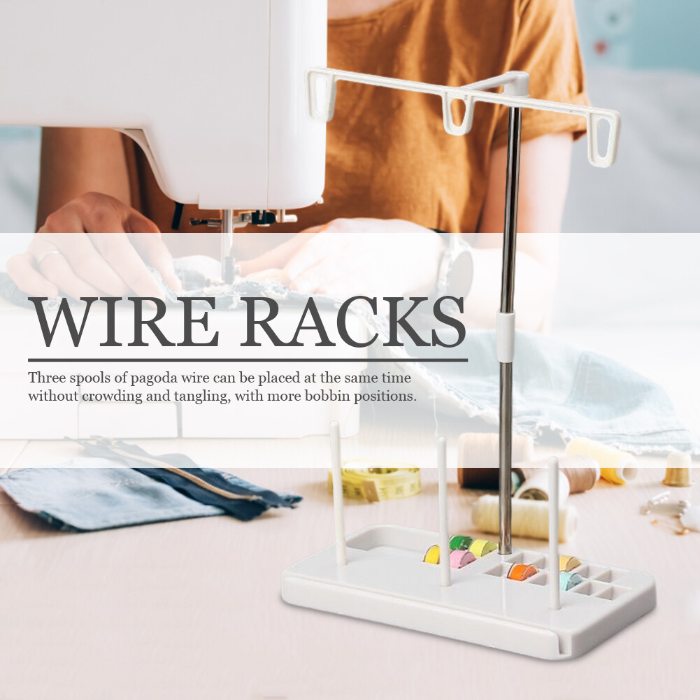 3 Cone Spool Stand Adjustable Embroidery Line Holder Sewing Machine ...