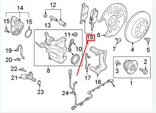 NEW VW TIGUAN 5N MK2 REAR WHEEL BRAKE PAD SET 3Q0698451D OEM | eBay