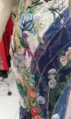 Ukrainian Evening dress blue handmade single copy embroidered haute ...