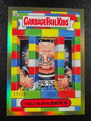 SP Gold 17/25 Cell Block Brock Media Menace 2024 Garbage Pail Kids Card ...
